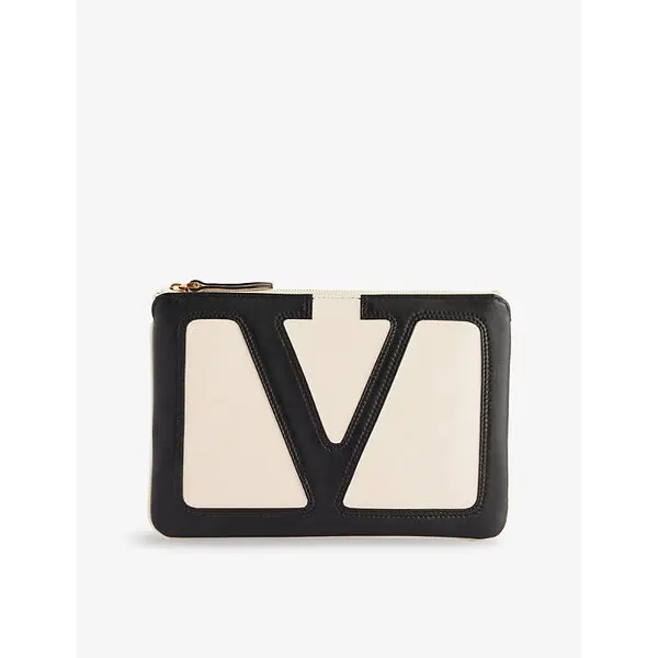 Valentino Garavani Viva Superstar Leather Pouch - Butter White/nero