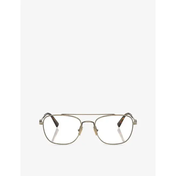 Miu Miu Square Metal Eyeglasses - Gold