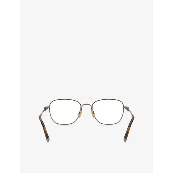 Miu Miu Square Metal Eyeglasses - Gold