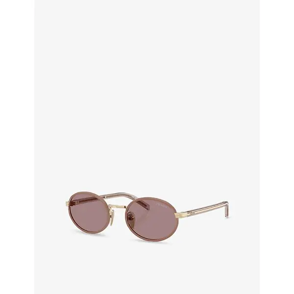 Prada Round-frame Metal Sunglasses