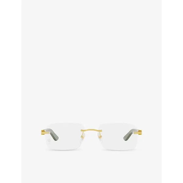 CARTIER Square-frame Metal Optical Glasses - Gold