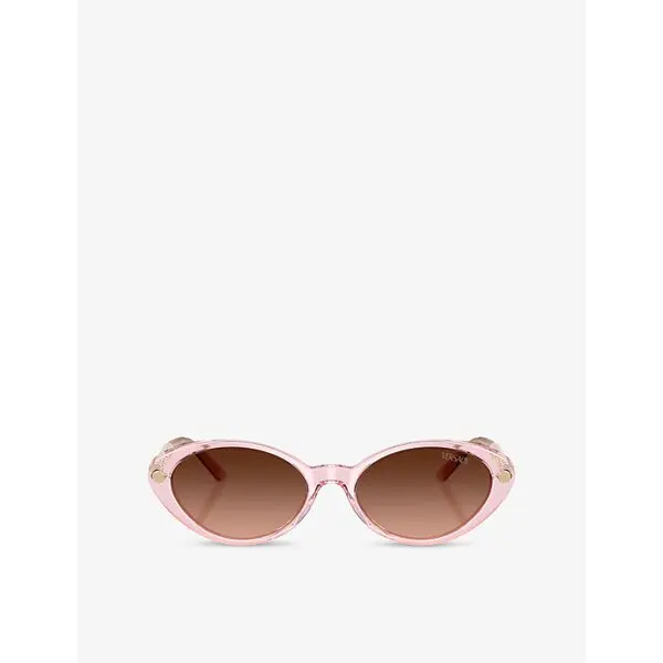 Versace Ve4469 Oval-frame Sunglasses - Pink