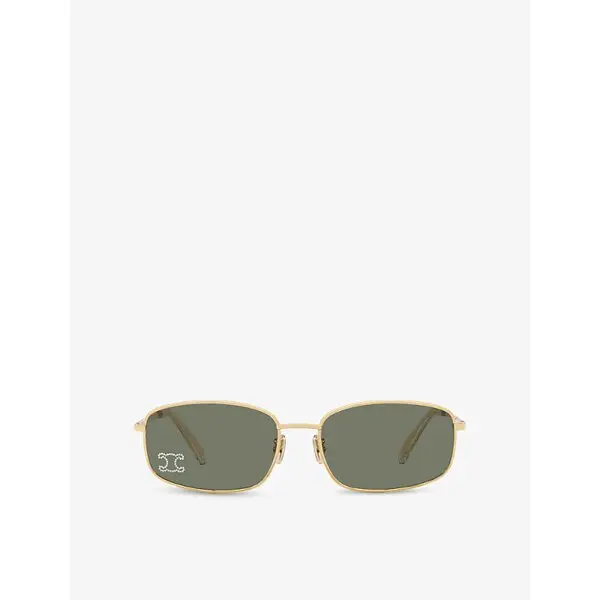 Celine Cl40285u Triomphe Square-frame Sunglasses - Gold