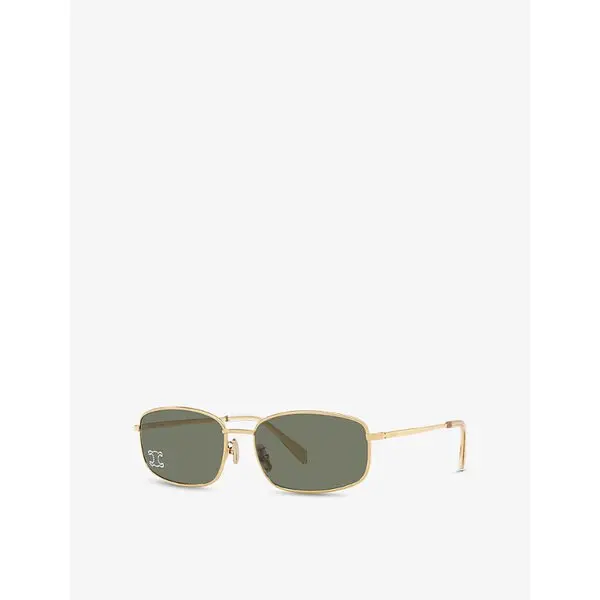 Celine Cl40285u Triomphe Square-frame Sunglasses - Gold