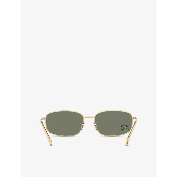 Celine Cl40285u Triomphe Square-frame Sunglasses - Gold
