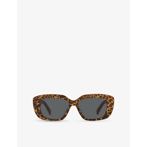 Celine Rectangle-frame Acetate Sunglasses - Brown