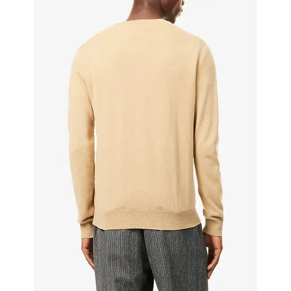 Play Comme Des Garcon Logo-embroidered Crewneck Wool Cardigan