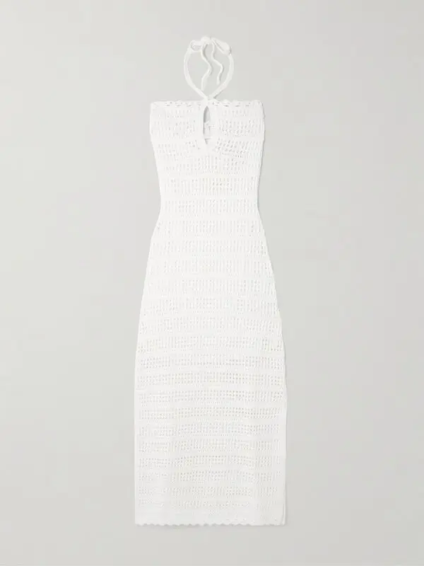 Simkhai Crocheted Halterneck Maxi Dress - Neutrals