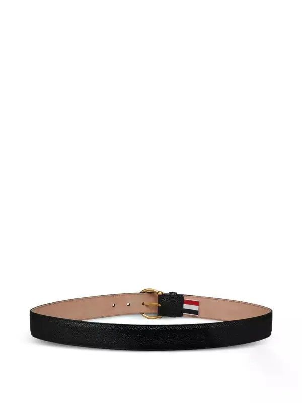 Thom Browne Pebble Grain Round Buckle Belt - Black