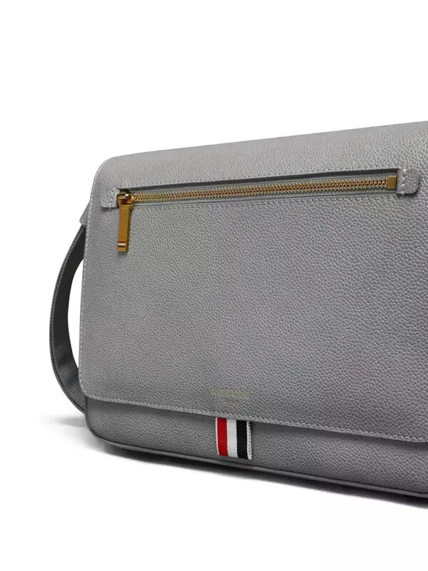 Thom Browne Pebble Grain Reporter Bag - Grey