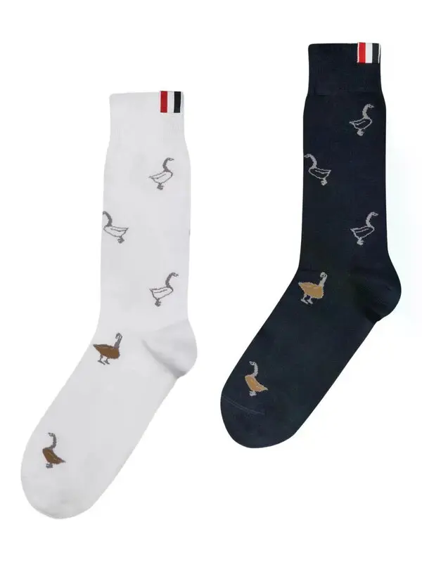 Thom Browne Cotton Ankle Socks - White