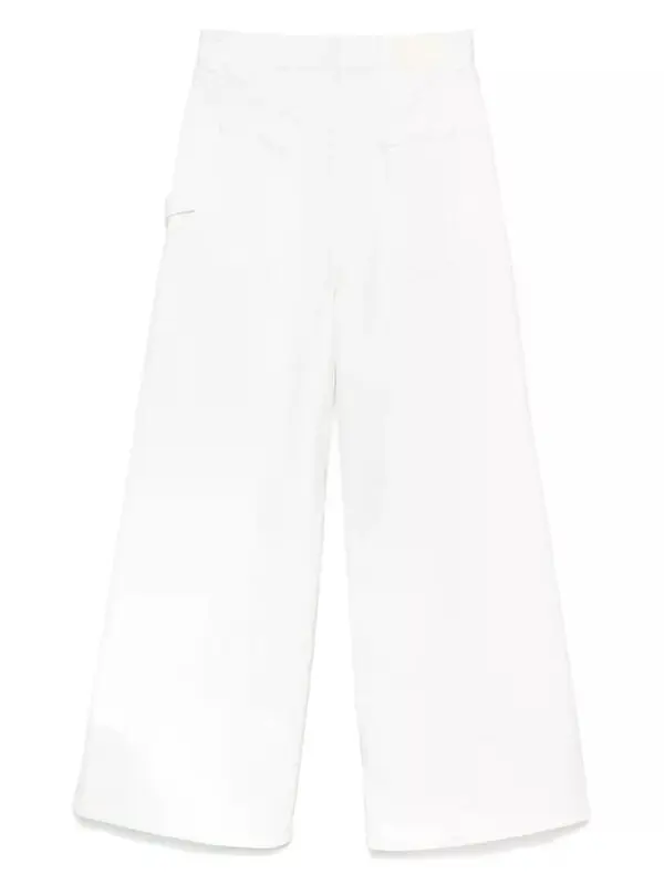 Closed Button-fastening Wide Leg Jeans
