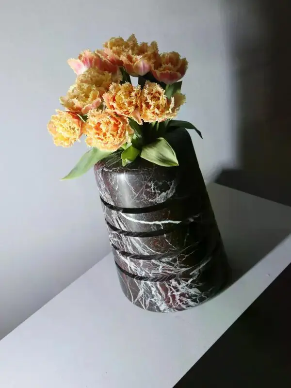 EDITIONS MILANO Medium Atlantico Stacked Marbled Vase