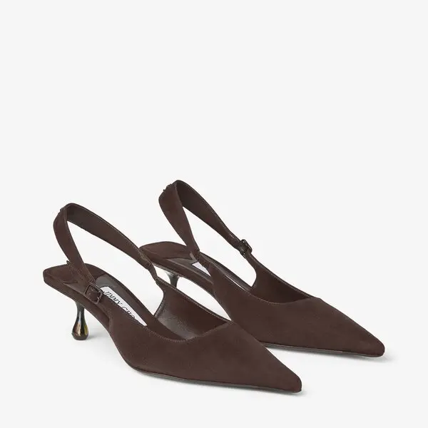 JIMMY CHOO Amel 50 Suede Slingback Pumps