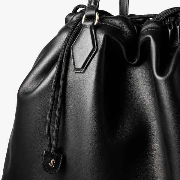 JIMMY CHOO Large Nappa Leather Drawstring Tote With Embossed Logo