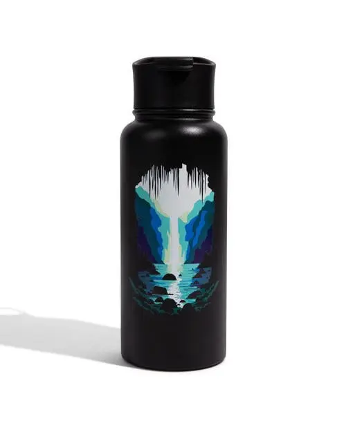 United By Blue 32 Oz Waterfall Steel Bottle - Black