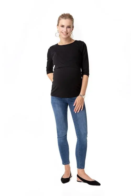 ACCOUCHEE Easy Maternity Knit Top - Black