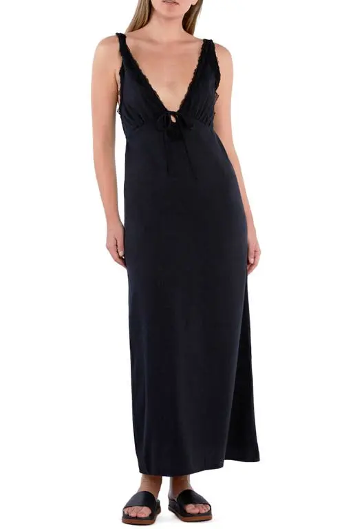 BILLY T Amanda Lace Accent Sleeveless Maxi Dress - Black