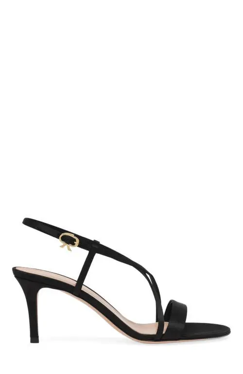 GIANVITO ROSSI Larisse 70 Satin Sandals - Black