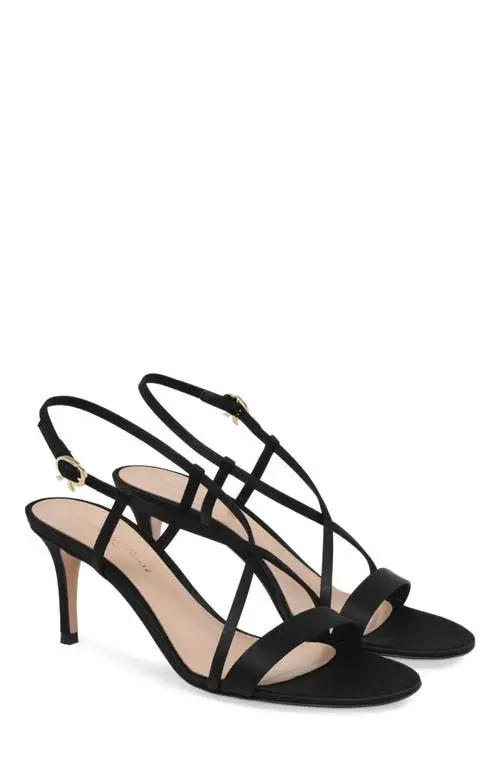 GIANVITO ROSSI Larisse 70 Satin Sandals - Black
