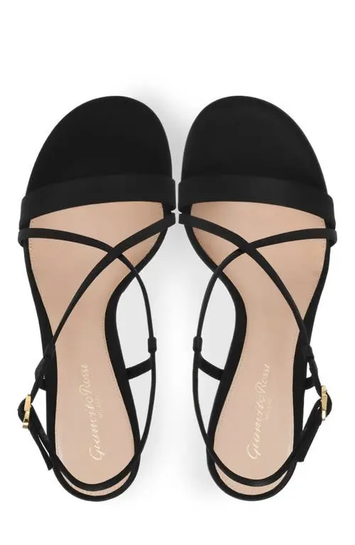 GIANVITO ROSSI Larisse 70 Satin Sandals - Black