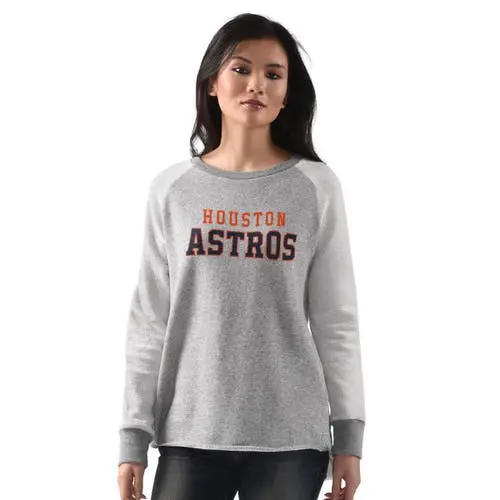 G-III 4HER BY CARL BANKS Houston Astros Gridiron Raglan Pullover Sweatshirt