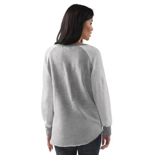 G-III 4HER BY CARL BANKS Houston Astros Gridiron Raglan Pullover Sweatshirt