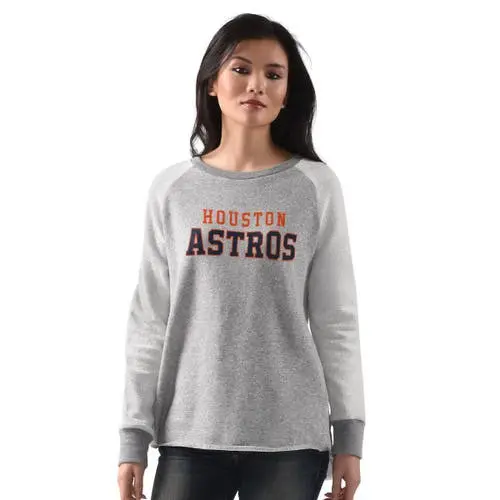 G-III 4HER BY CARL BANKS Houston Astros Gridiron Raglan Pullover Sweatshirt