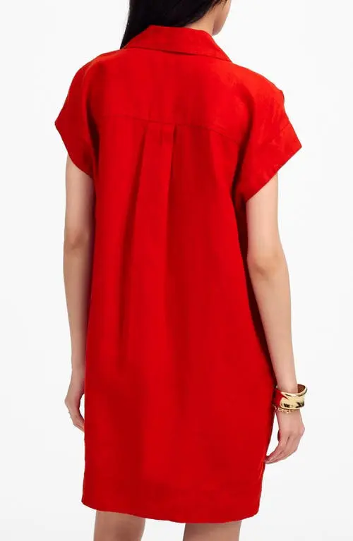 Madewell Utility Shirtdress In 100% Linen - Festival Red - 25% Off |  Editorialist