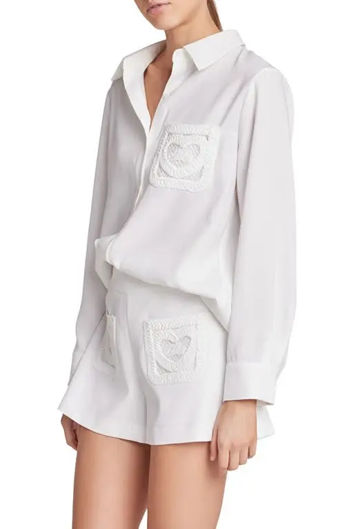 Endless Rose Net Pocket Button-up Shirt