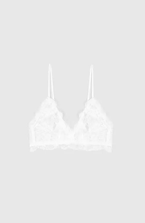ANINE BING Lace Bra With Trim - Ivory