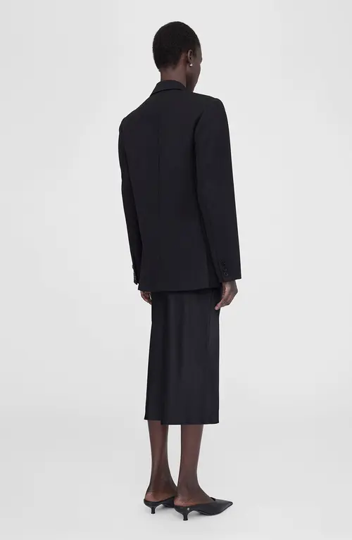 ANINE BING Silk Midi Skirt - Black