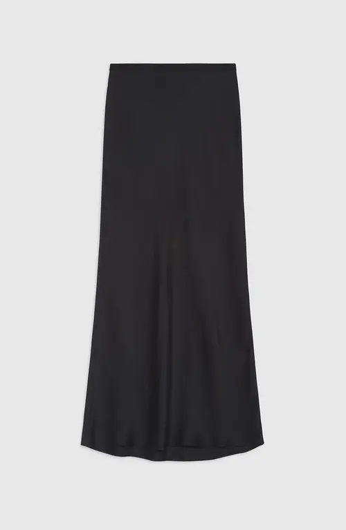 ANINE BING Silk Midi Skirt - Black