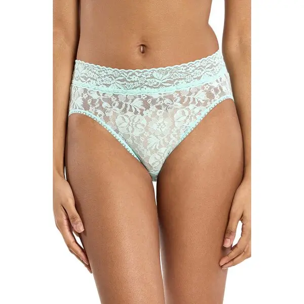 Hanky Panky Floral Lace French Briefs - Mint Tea