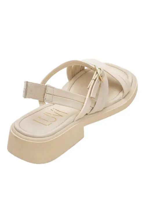 FOREVER & ALWAYS SHOES Cesar Leather Sandals - Beige Leather