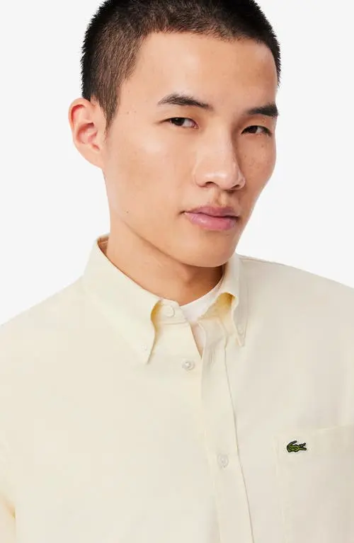 Lacoste Regular Fit Oxford Button-down Shirt - Beige