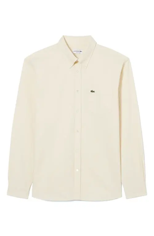 Lacoste Regular Fit Oxford Button-down Shirt - Beige