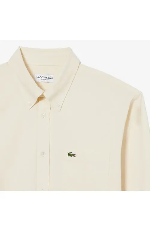 Lacoste Regular Fit Oxford Button-down Shirt - Beige