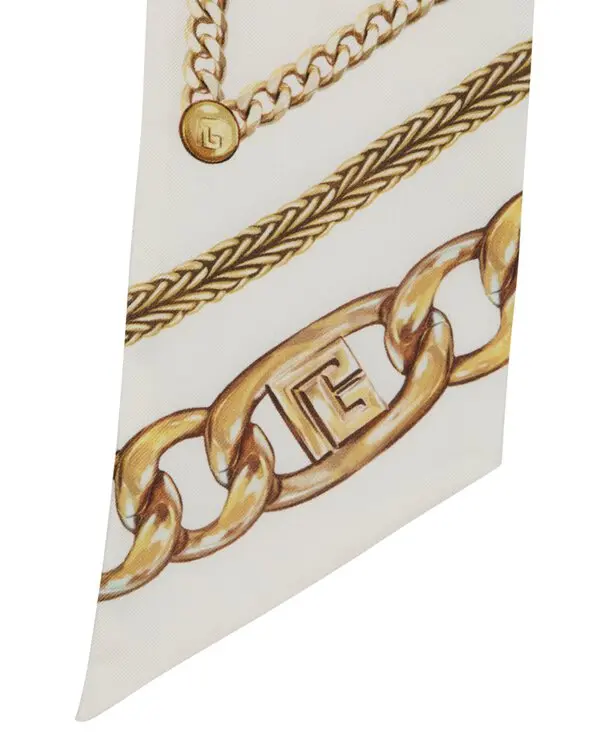 Balmain Printed Silk Bandana With Chains Pattern