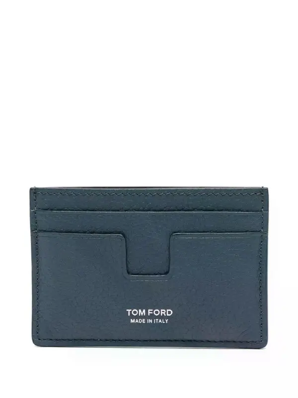 TOM FORD Leather Card Holder - Blue