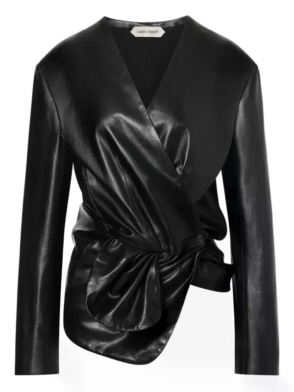 Alberta Ferretti Wrap Leather Jacket