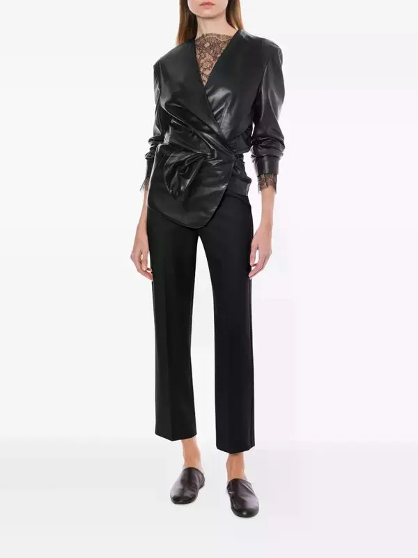 Alberta Ferretti Wrap Leather Jacket