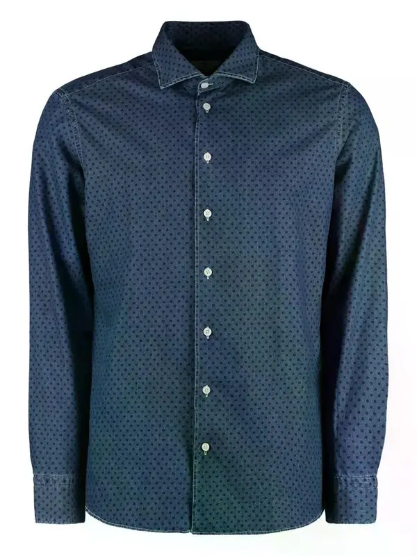BASTONCINO Polka Dot Buttoned Shirt - Blue