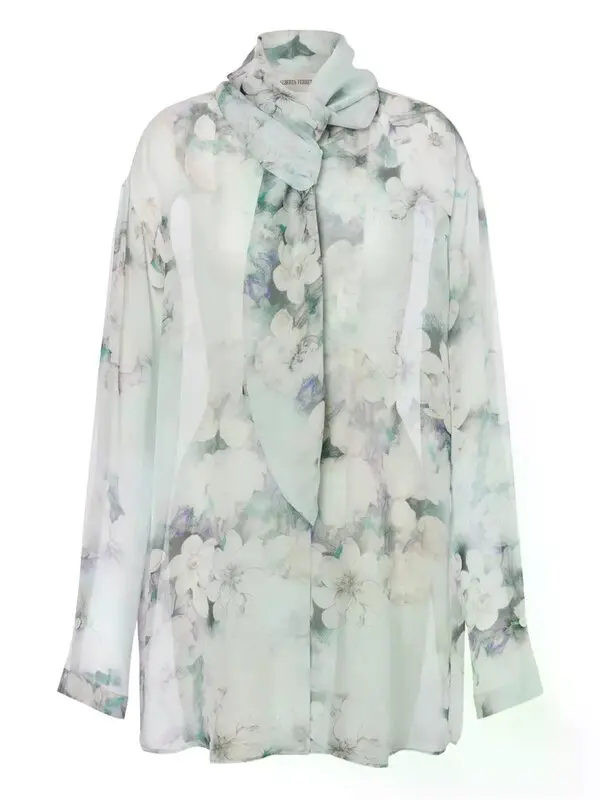 Alberta Ferretti Scarf-collar Button-down Shirt
