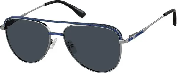 Zenni Aviator Sunglasses With Stainless Steel Full Rim Frame - Gray