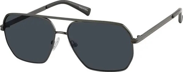 Zenni Aviator Sunglasses Full Rim Stainless Steel Frame - Gray