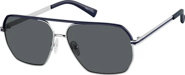 Zenni Aviator Full Rim Stainless Steel Sunglasses - Silver