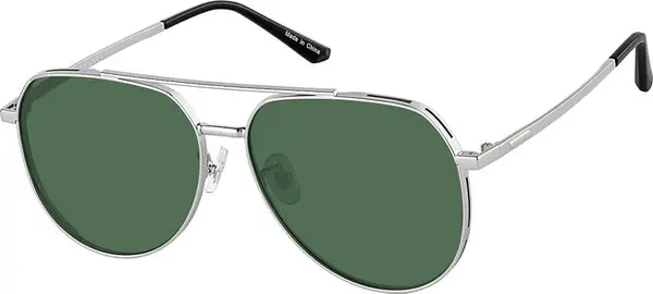 Zenni Aviator Sunglasses Stainless Steel Full Rim Frame - Silver