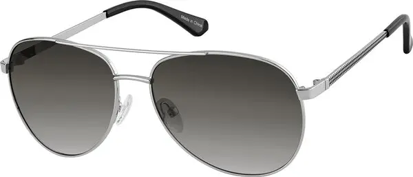 Zenni Aviator Sunglasses With Stainless Steel Full Rim Frame - Silver