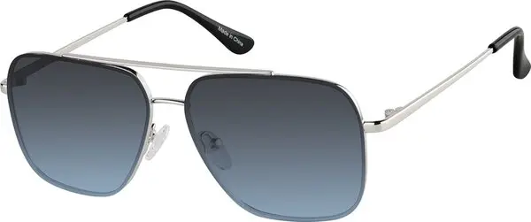 Zenni Aviator Sunglasses With Stainless Steel Full Rim Frame - Silver